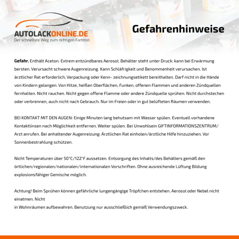 Autolack Spraydose online kaufen